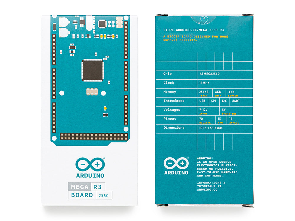 Arduino Mega 2560 Rev3 – 54 Digital I/O, 16 Analog Inputs, 256KB Flash ...